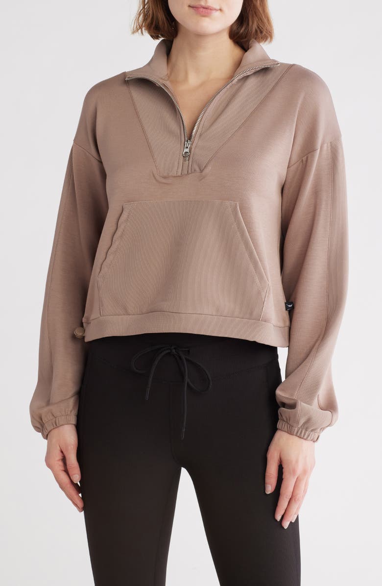 Jessica Simpson Soft Luxe Ribbed Quarter Zip Jacket | Nordstromrack