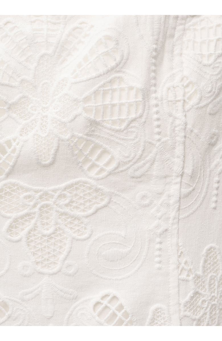 MANGO Floral Embroidered Linen Blend Sundress | Nordstromrack