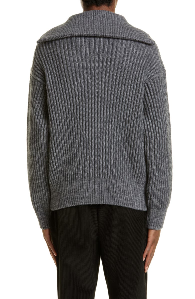 AMI PARIS Rib Virgin Wool Quarter Zip Sweater | Nordstromrack