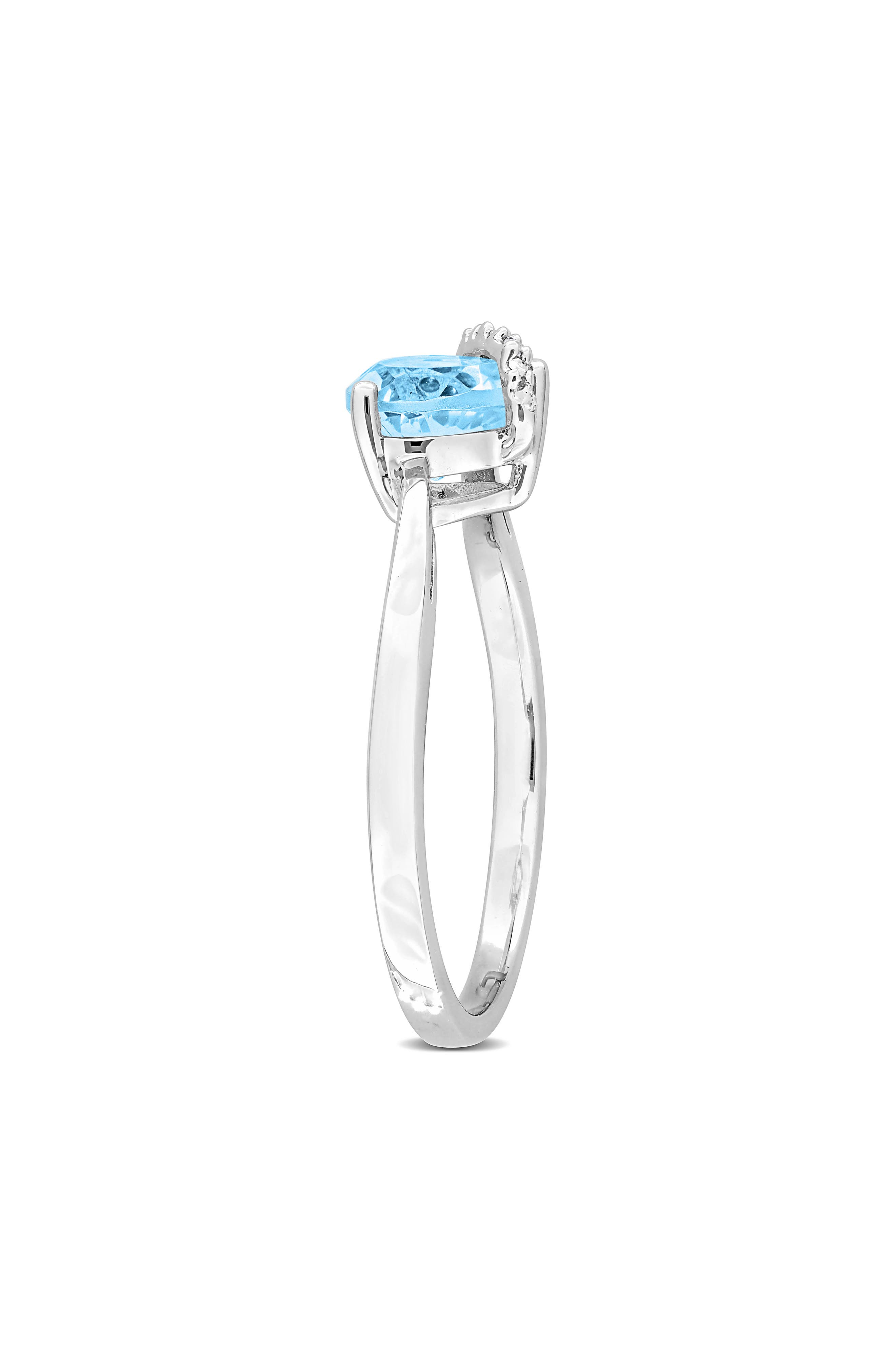 DELMAR Blue Topaz & Diamond Heart Ring - 0.009ct. | Nordstromrack