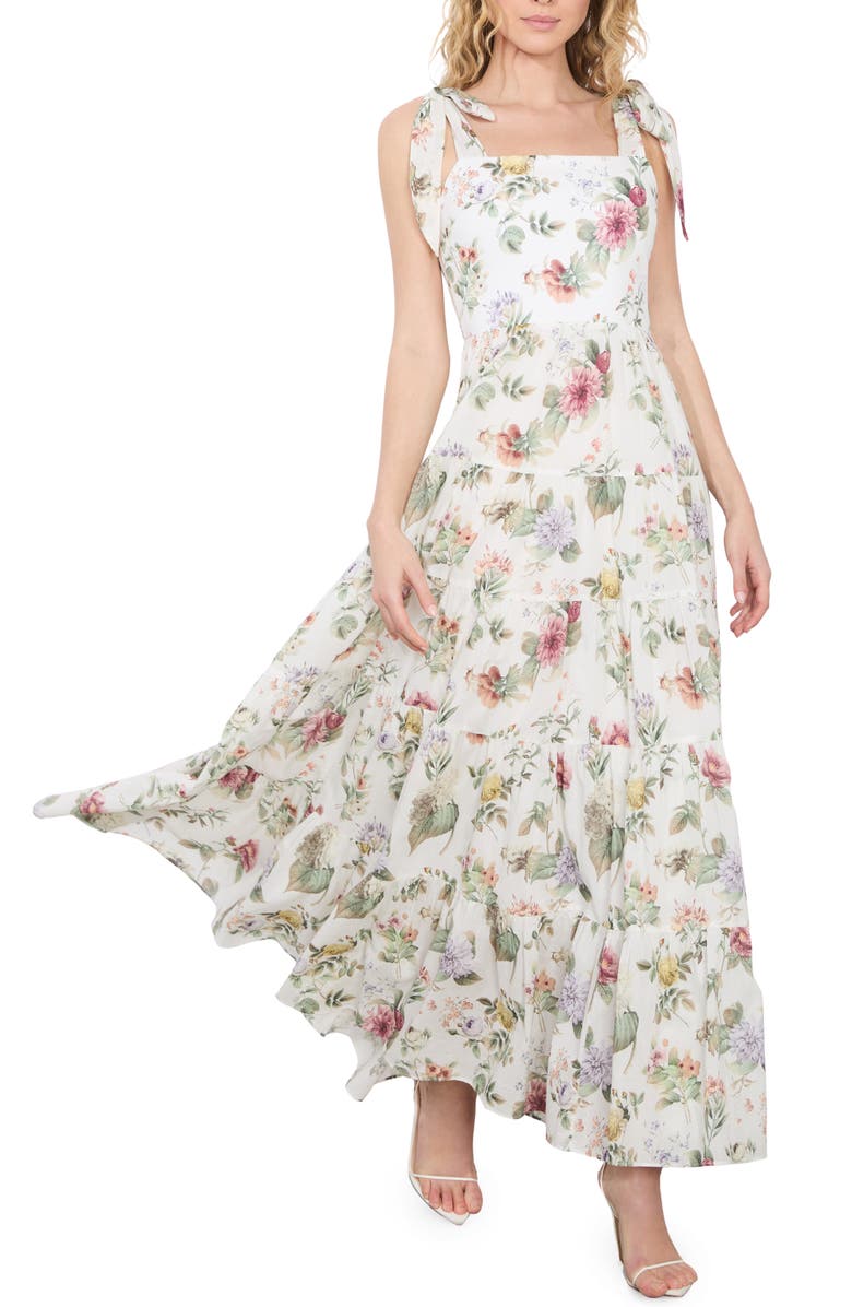 Alice + Olivia Monnie Print Tie Strap Ruffle Hem Maxi Dress | Nordstromrack