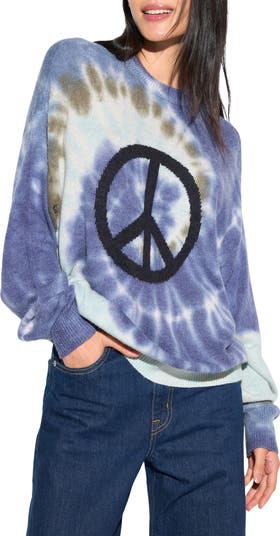 Spiritual Gangster Maude Peace Sign Tie Dye Sweater | Nordstromrack