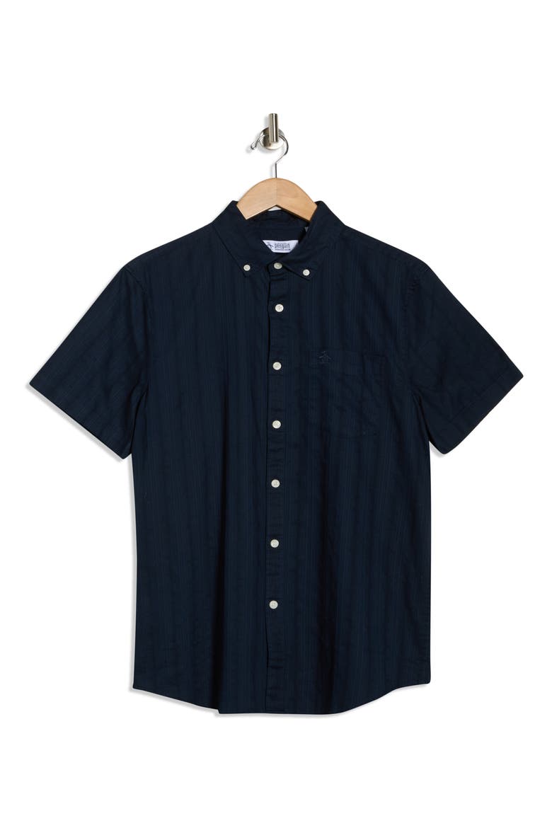 Tonal Stripe Short Sleeve Dobby Button-Up Shirt (Men) | Nordstromrack
