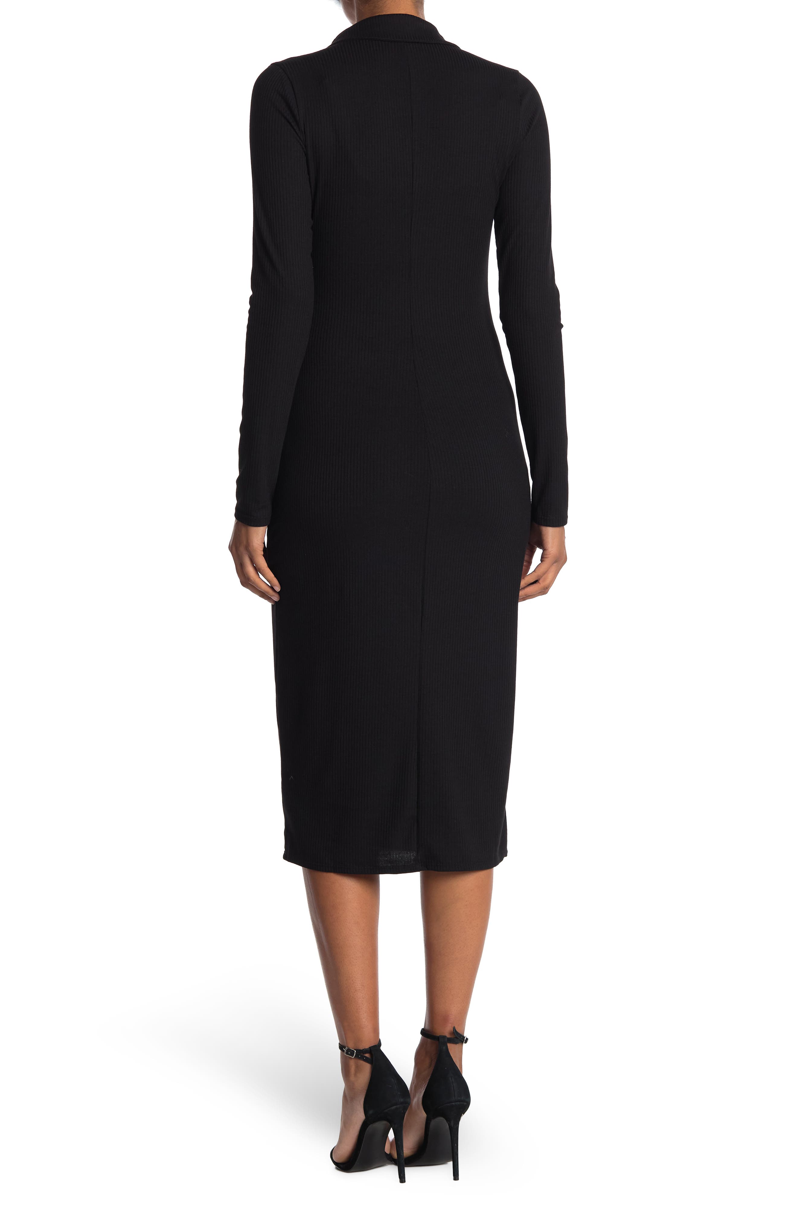 AFRM Lacey Collar Ribbed Midi Dress | Nordstromrack