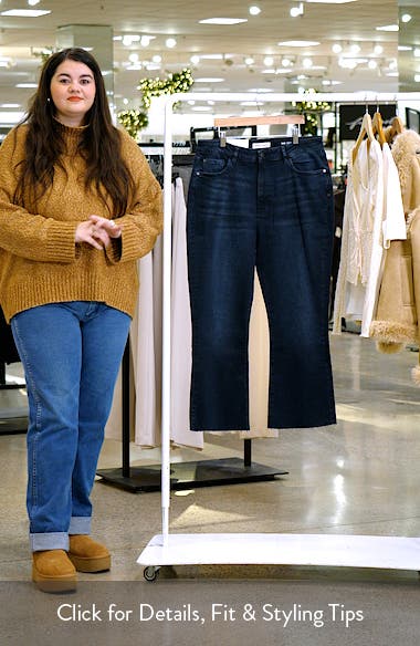 WARP+WEFT NAO High Waist Raw Hem Crop Bootcut Jeans | Nordstromrack