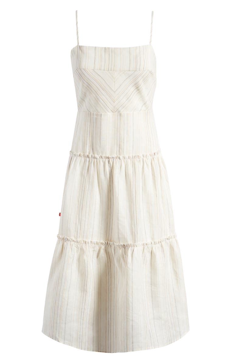 Socialite Stripe Cutout Tiered Linen Sundress | Nordstromrack