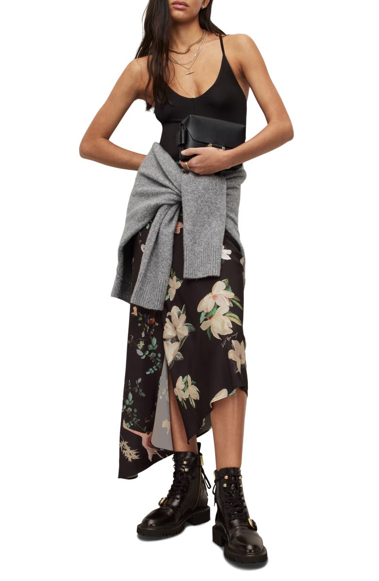 AllSaints Luisa Fabia Floral Print Asymmetric Skirt | Nordstromrack