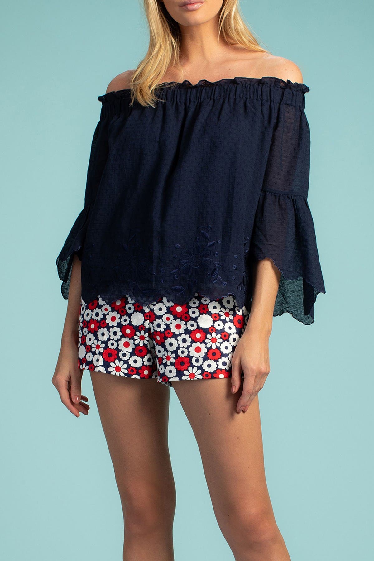 Trina Turk Bennett Off-the-Shoulder Jacquard Top | Nordstromrack