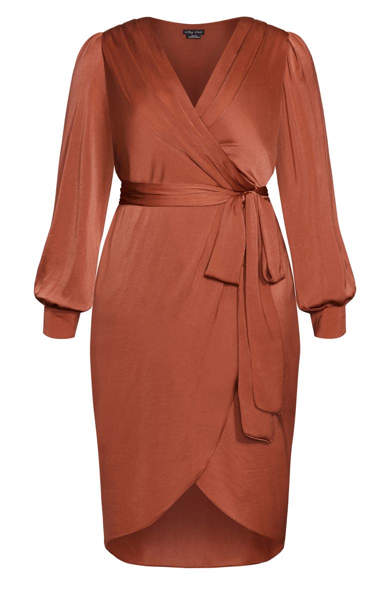 City Chic Opulent Long Sleeve Midi Dress | Nordstromrack