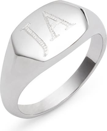 Argento Vivo Sterling Silver Argento Vivo Personalized Signet Ring ...
