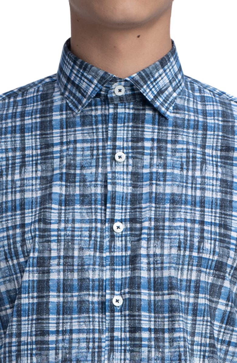 Bugatchi Classic Fit Plaid Short Sleeve Button-Up Shirt | Nordstrom