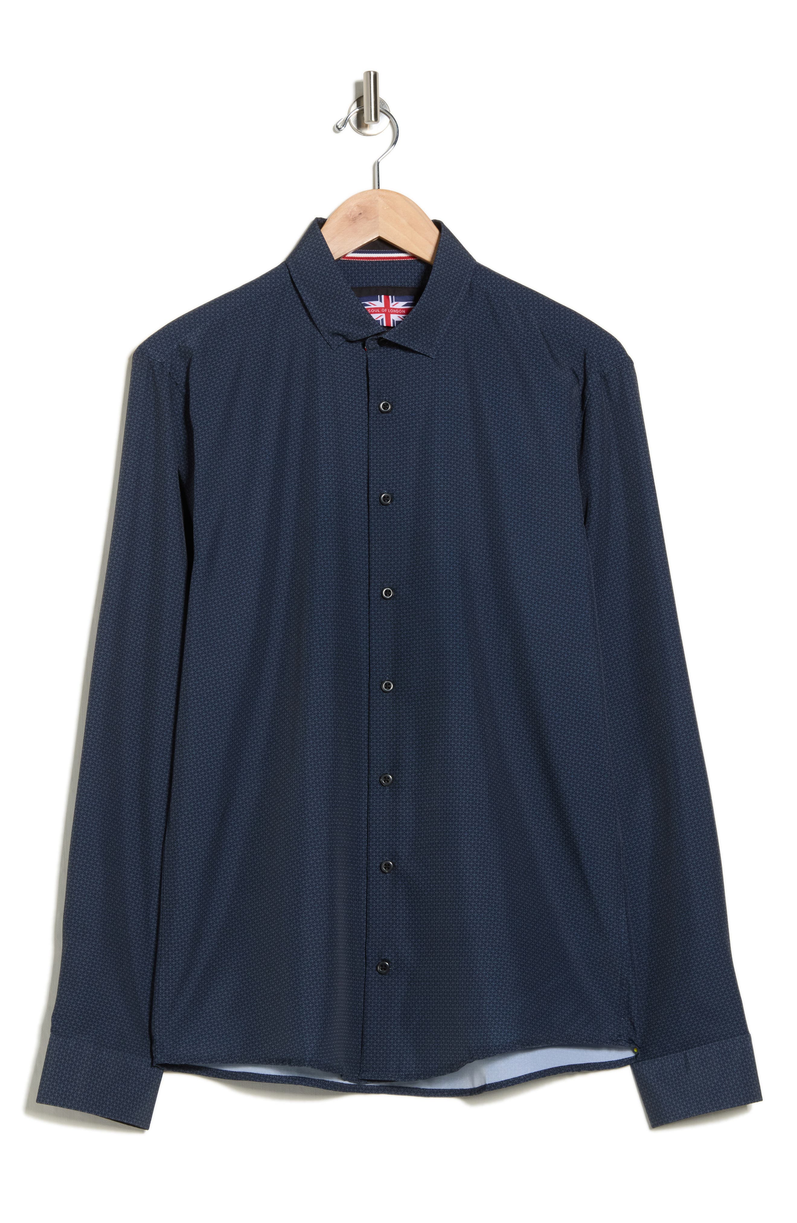 SOUL OF LONDON Geometric Stretch Button-Up Shirt | Nordstromrack