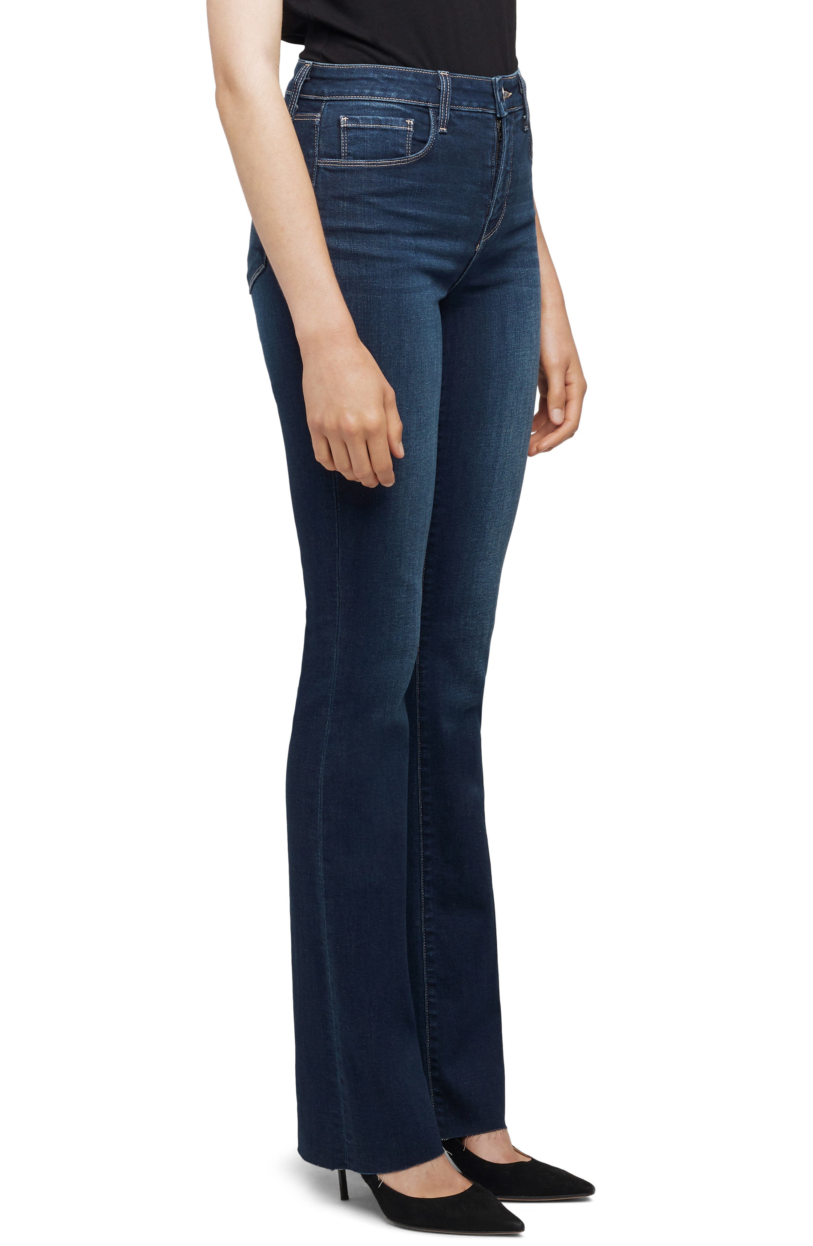 L'AGENCE Ruth High Waist Raw Hem Straight Leg Jeans | Nordstromrack