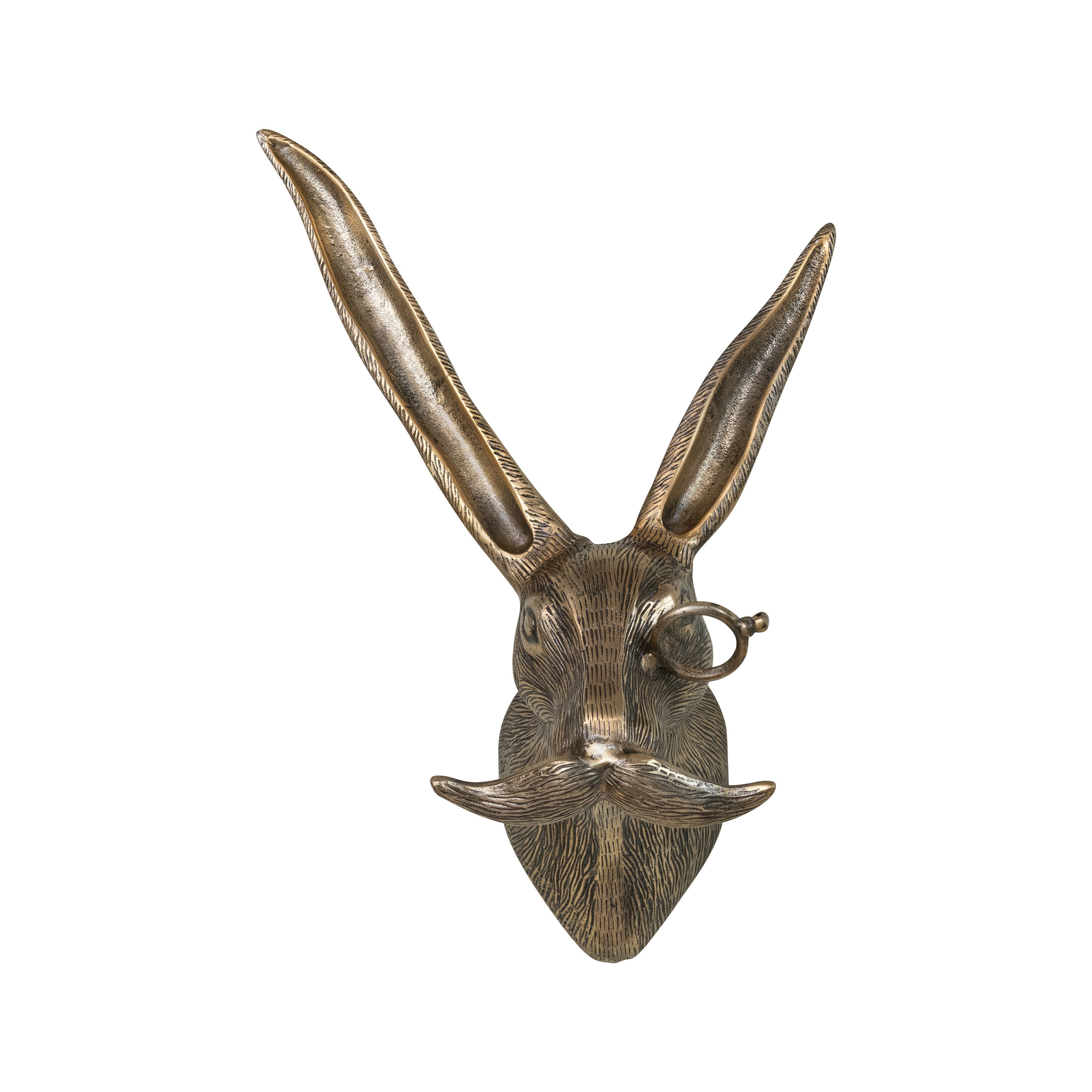 Storied Home Cast Aluminum Rabbit Head with Monocle and Mustache Wall ...