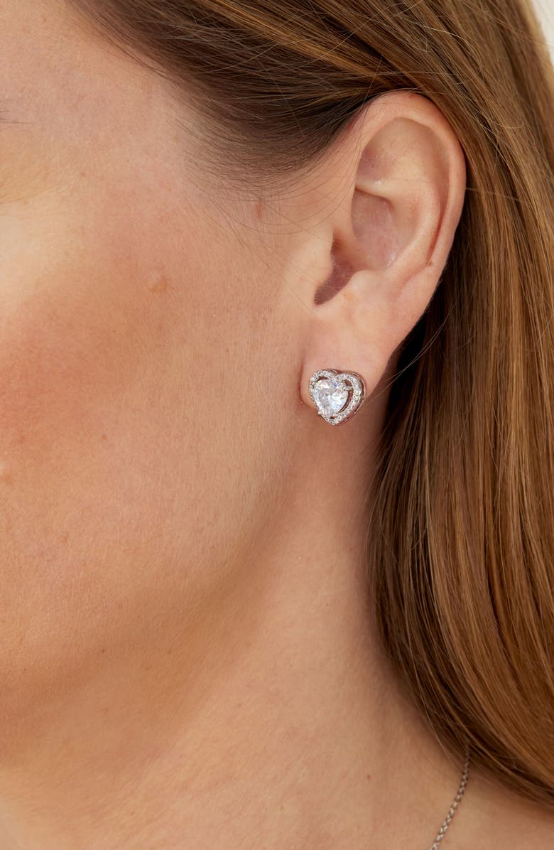 SAVVY CIE JEWELS CZ Heart Stud Earrings | Nordstromrack