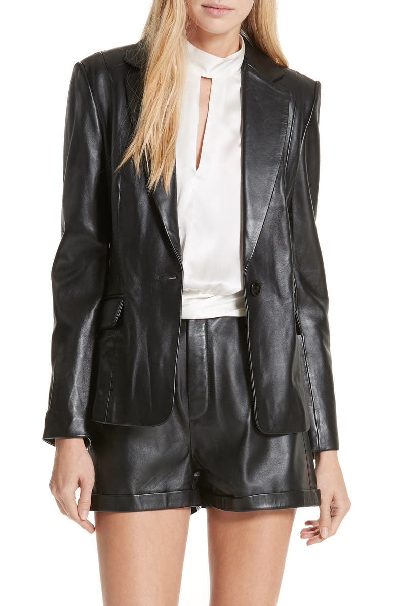 FRAME Schoolboy Leather Blazer | Nordstrom