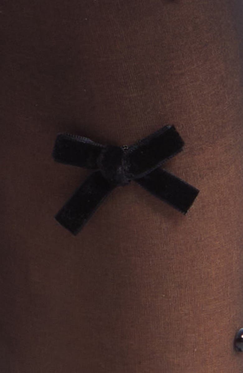 HIGH HEEL JUNGLE Nevermore Peek Bow Embellished Sheer Tights | Nordstrom