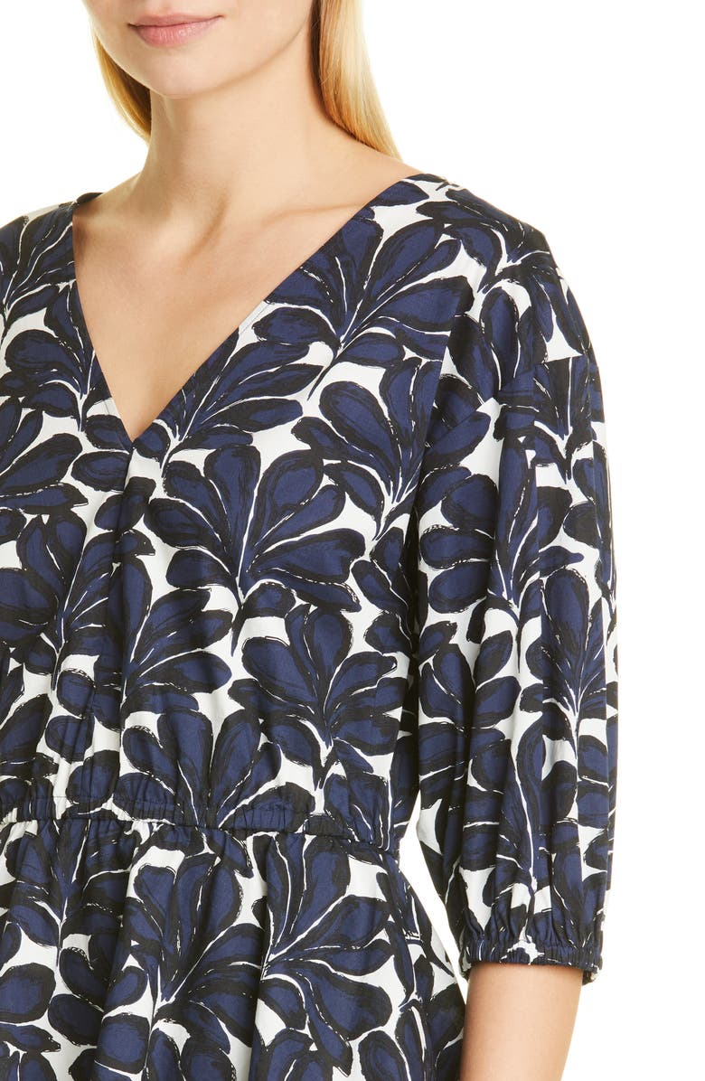 Donna Karan New York Women's Leaf Print Stretch Cotton Top | Nordstrom