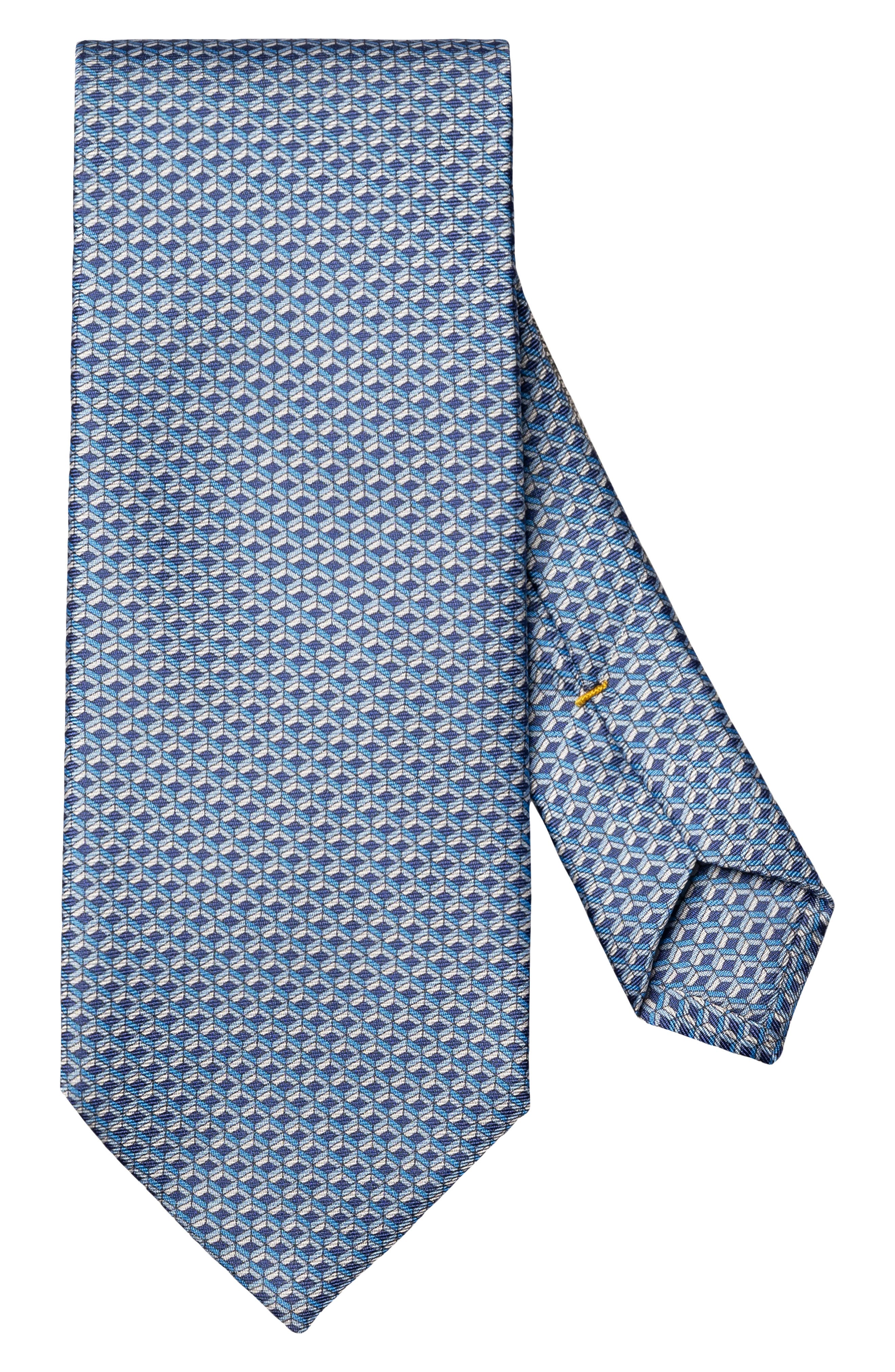 Eton Blue Geometric Print Silk Twill Tie | Nordstrom