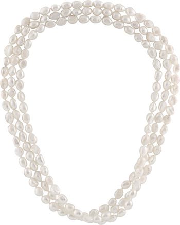 SPLENDID PEARLS White 8-9mm Cultured Freshwater Pearl Endless 64 ...