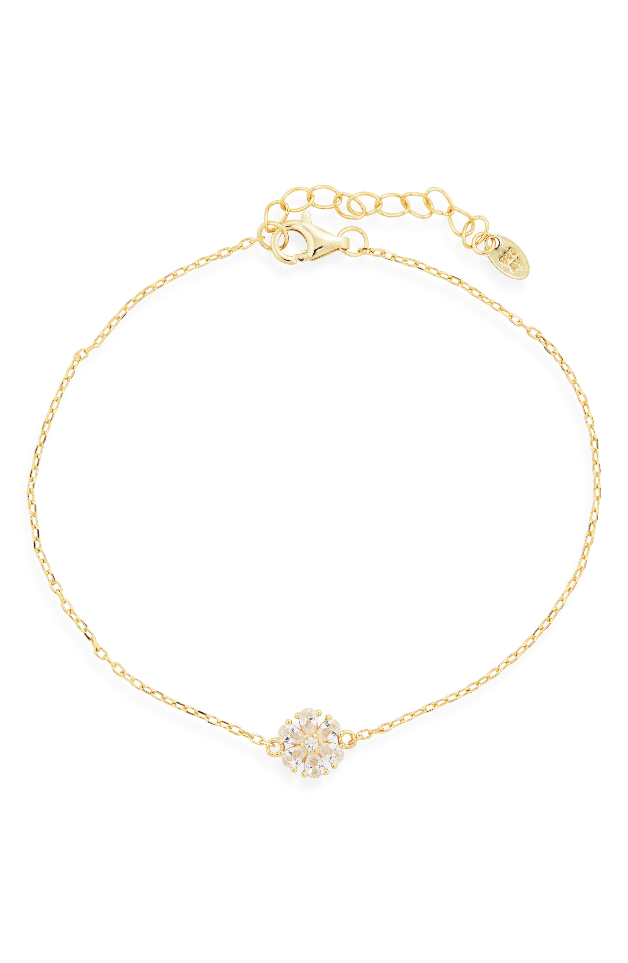 Argento Vivo Sterling Silver Cubic Zirconia Flower Bracelet | Nordstromrack