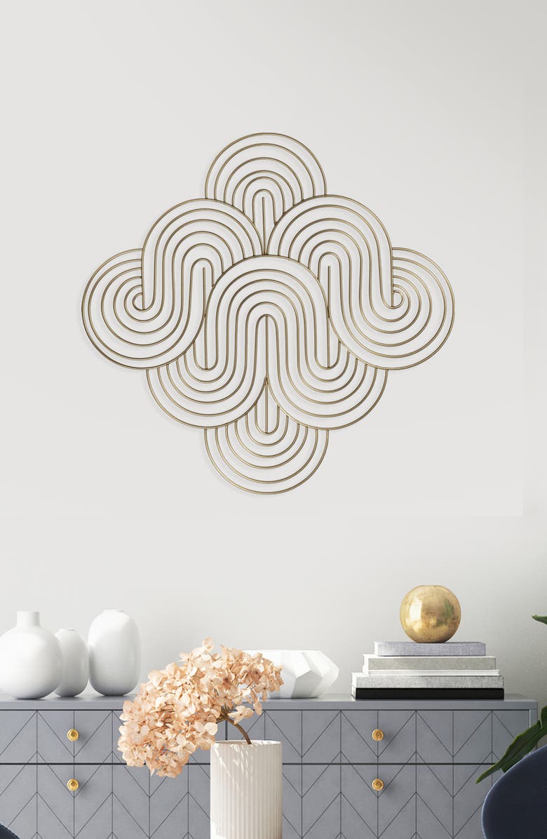 STRATTON HOME DECOR Gold Waves Metal Wall Art | Nordstromrack
