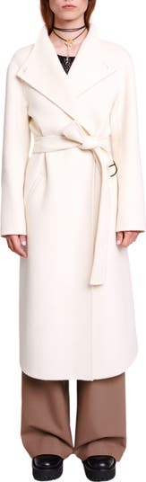 maje Genesis Belted Wool Blend Wrap Coat | Nordstrom