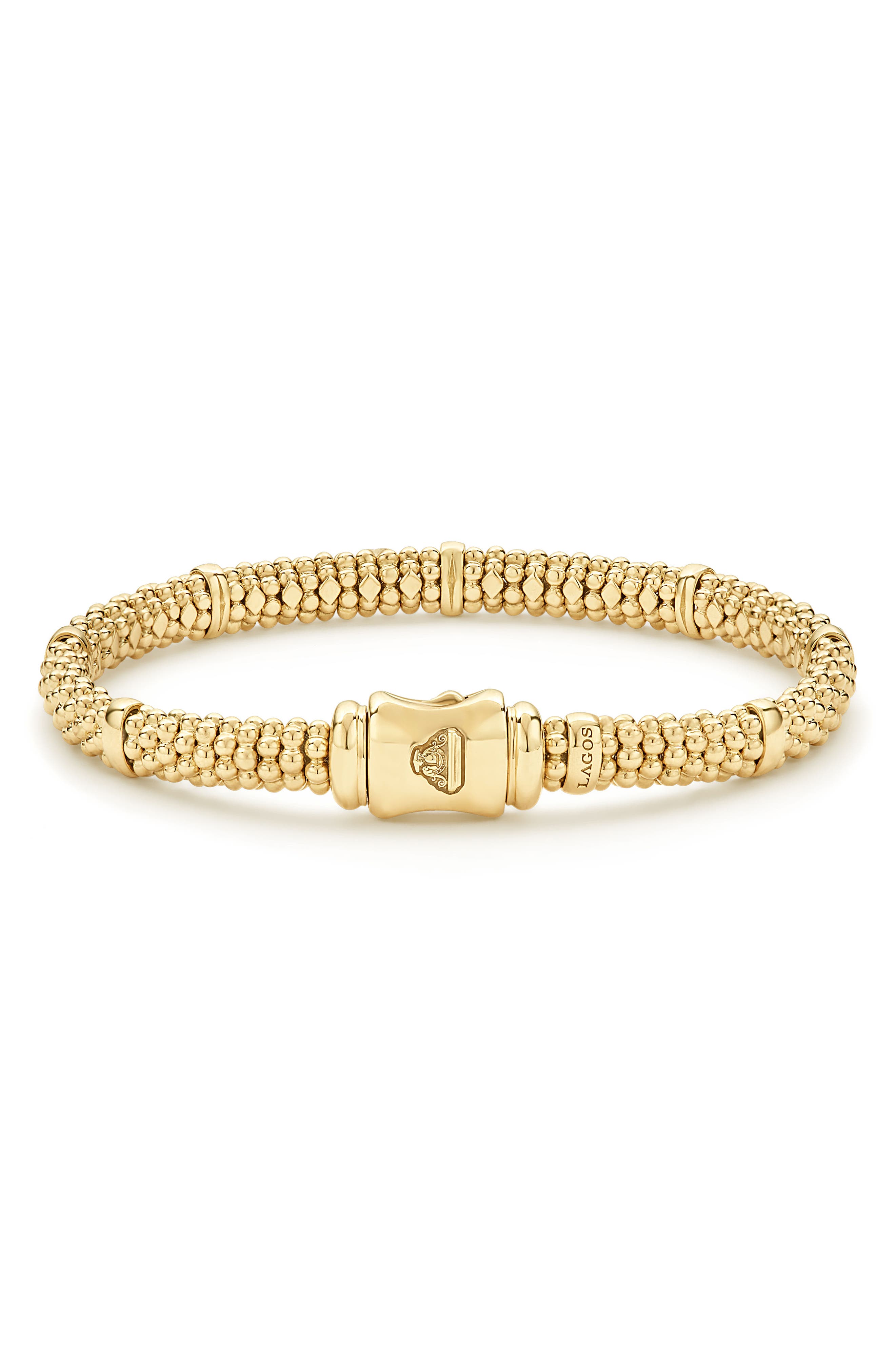 LAGOS Caviar 18K Gold Rope Bracelet | Nordstrom