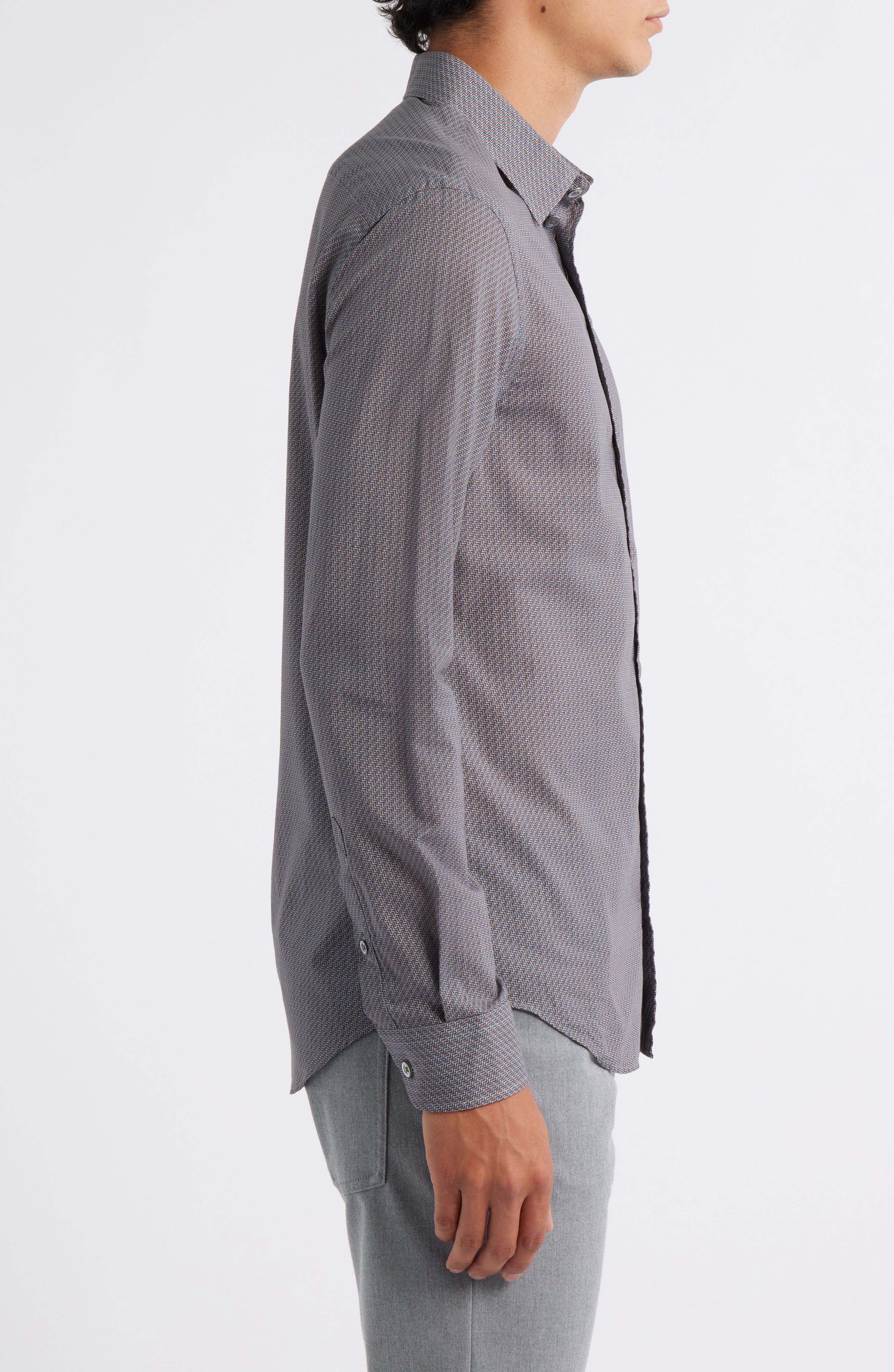 Emporio Armani Diagonal Print Button-Up Shirt | Nordstromrack