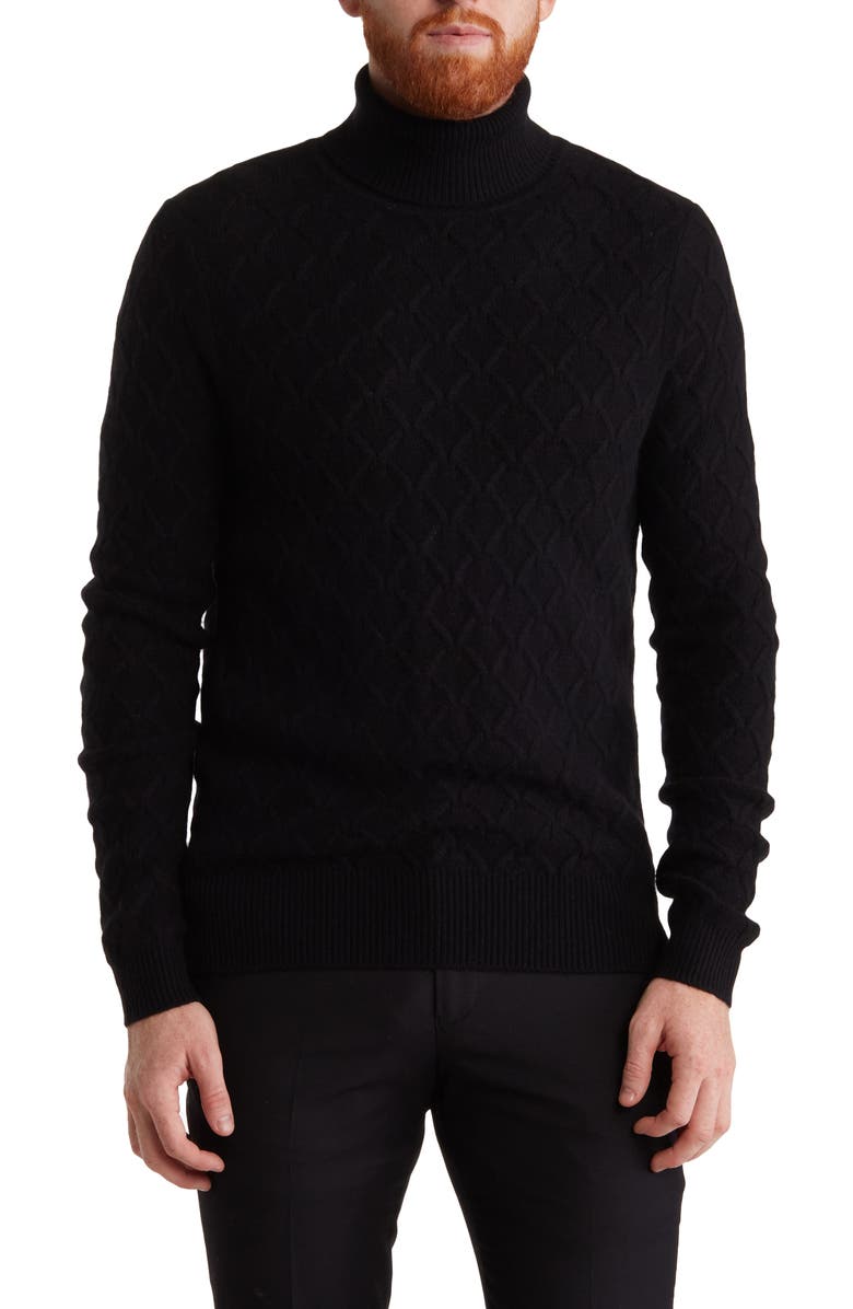 KIER & J Turtleneck Cable Pattern Wool Blend Sweater | Nordstromrack