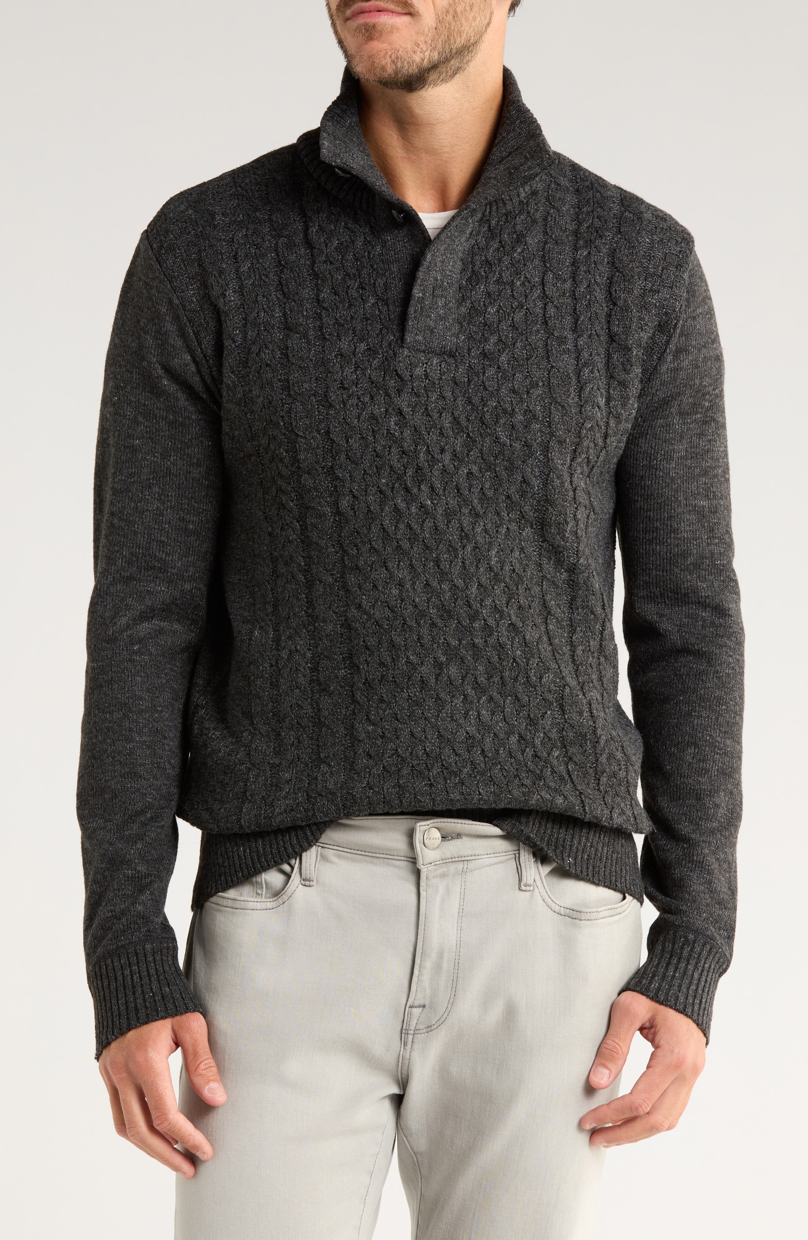 Buffalo Jeans Water Button Half Cable Knit Sweater | Nordstromrack