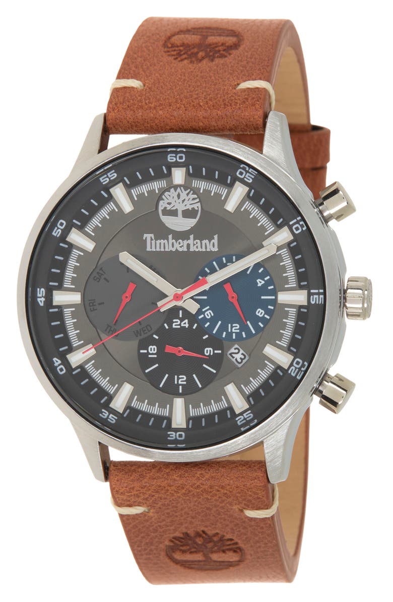 Timberland Men's Multifunction Leather Strap Watch, 40mm | Nordstromrack