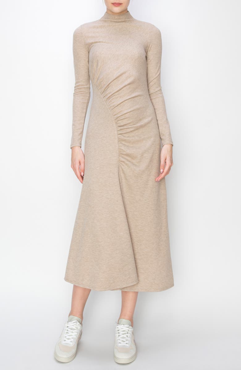 MELLODAY Side Ruched Long Sleeve Midi Dress | Nordstromrack