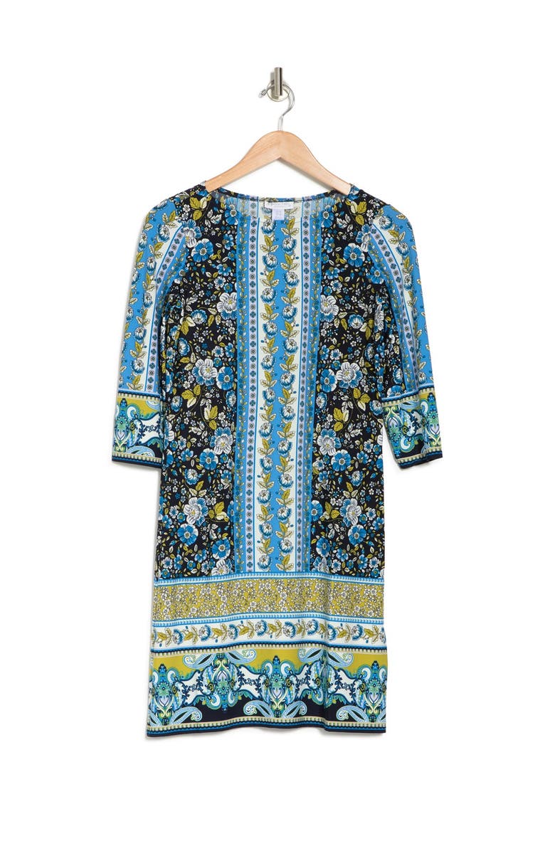 London Times Border Pattern Jersey Shift Dress | Nordstromrack