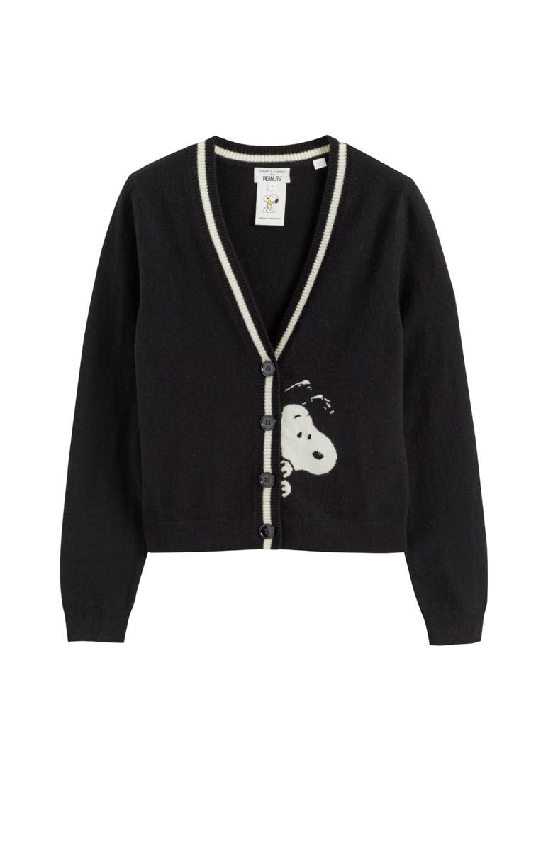 Chinti & Parker Snoopy Peek Wool Cashmere Contrast Detail Cardigan ...