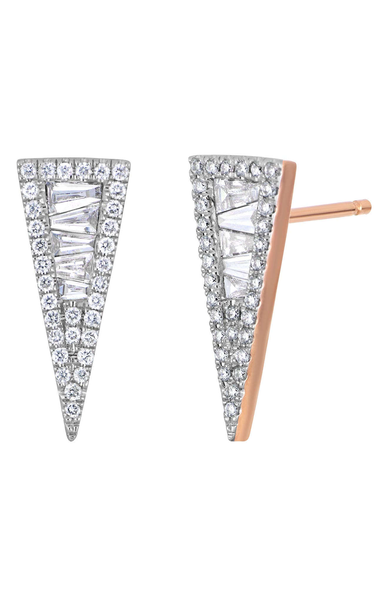 Bony Levy 18K Gold Diamond Triangle Stud Earrings | Nordstromrack