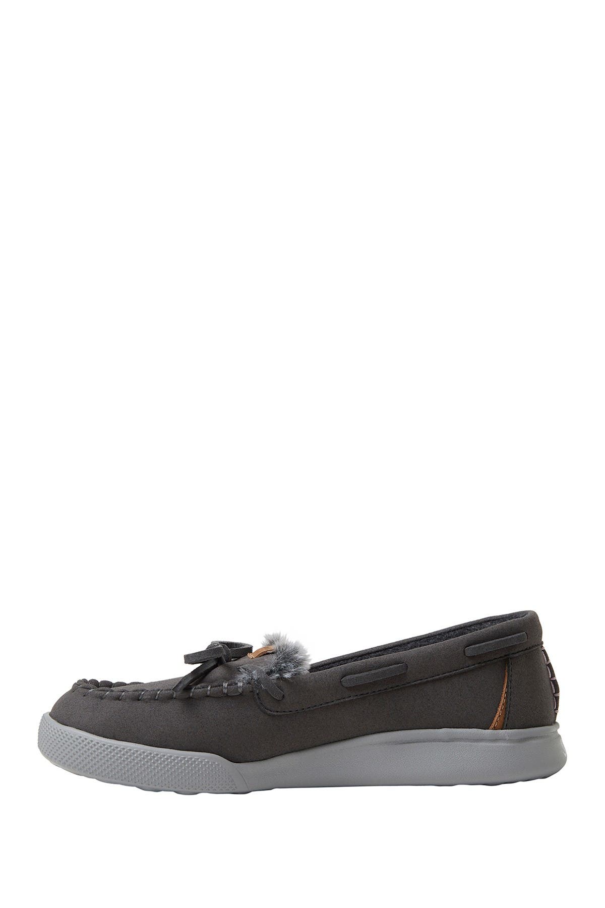 SUPPLY CO BY DEARFOAMS Robin Ultrasuede Faux Fur Trim Moccasin (Women ...