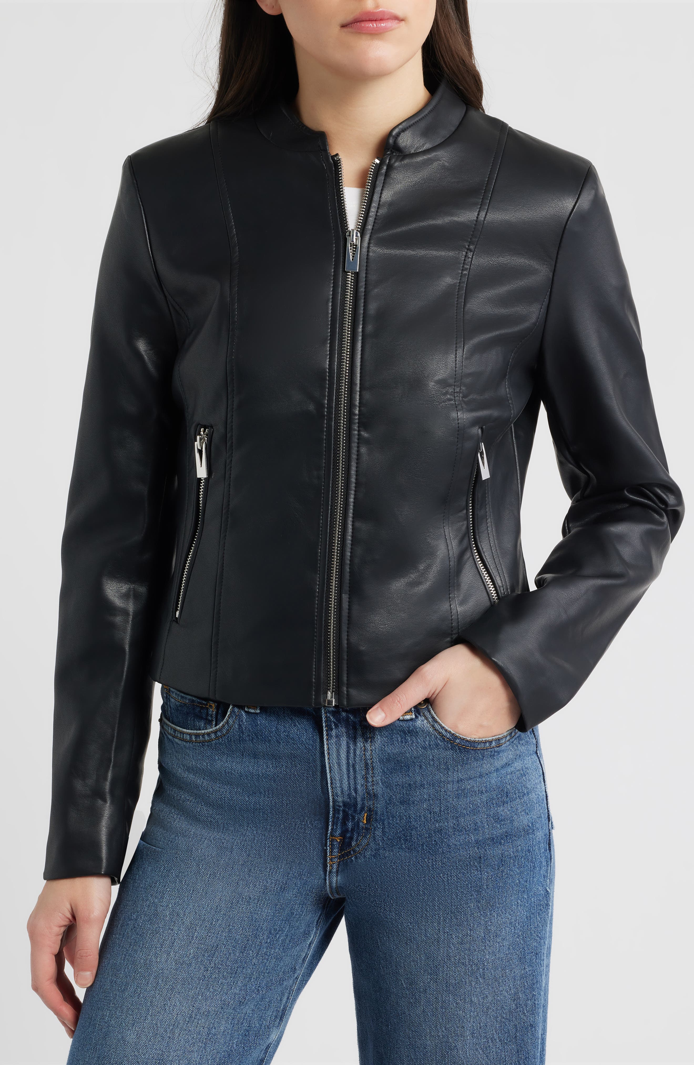 Via Spiga Front Zip Faux Leather Jacket | Nordstrom