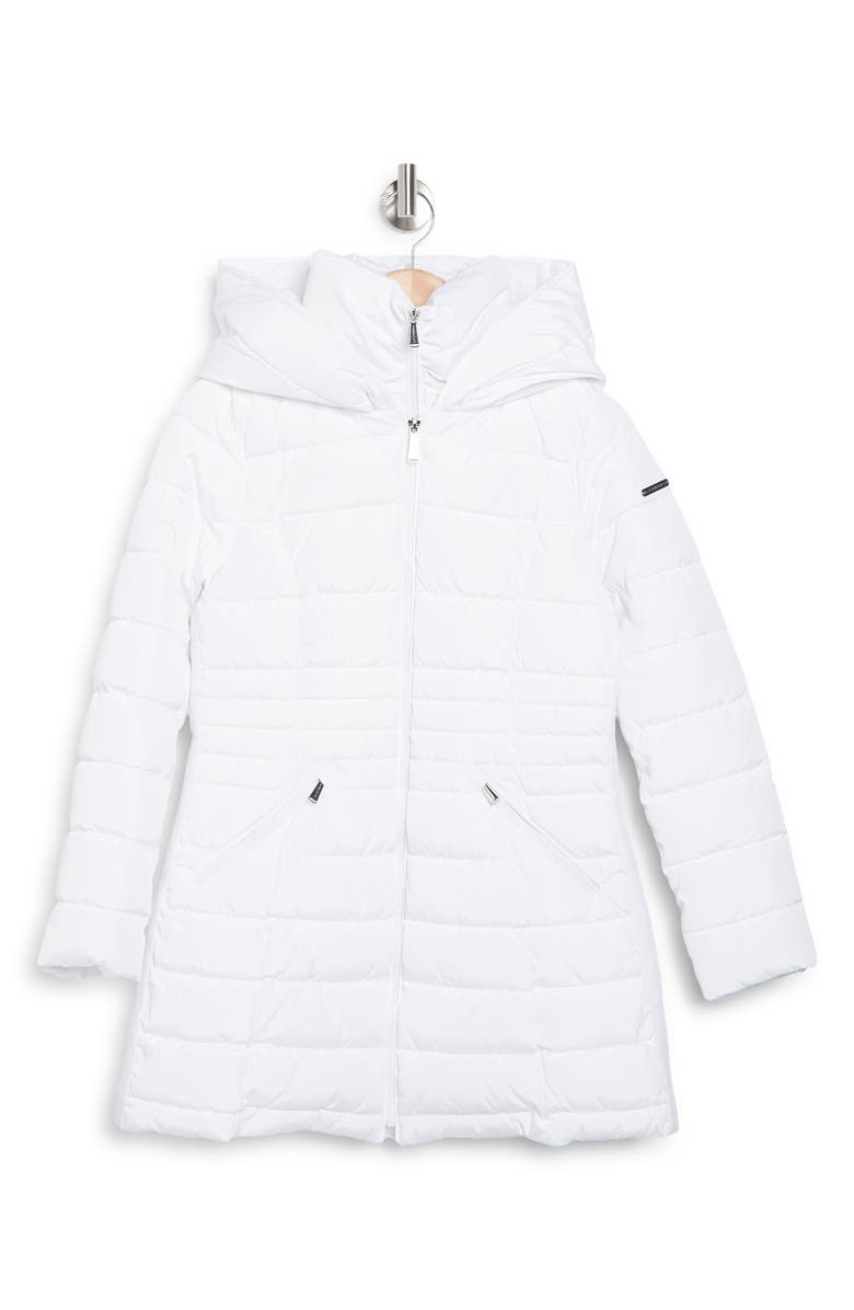 Laundry by Shelli Segal Bib Velvet Trim Faux Fur Lined Hooded Puffer ...