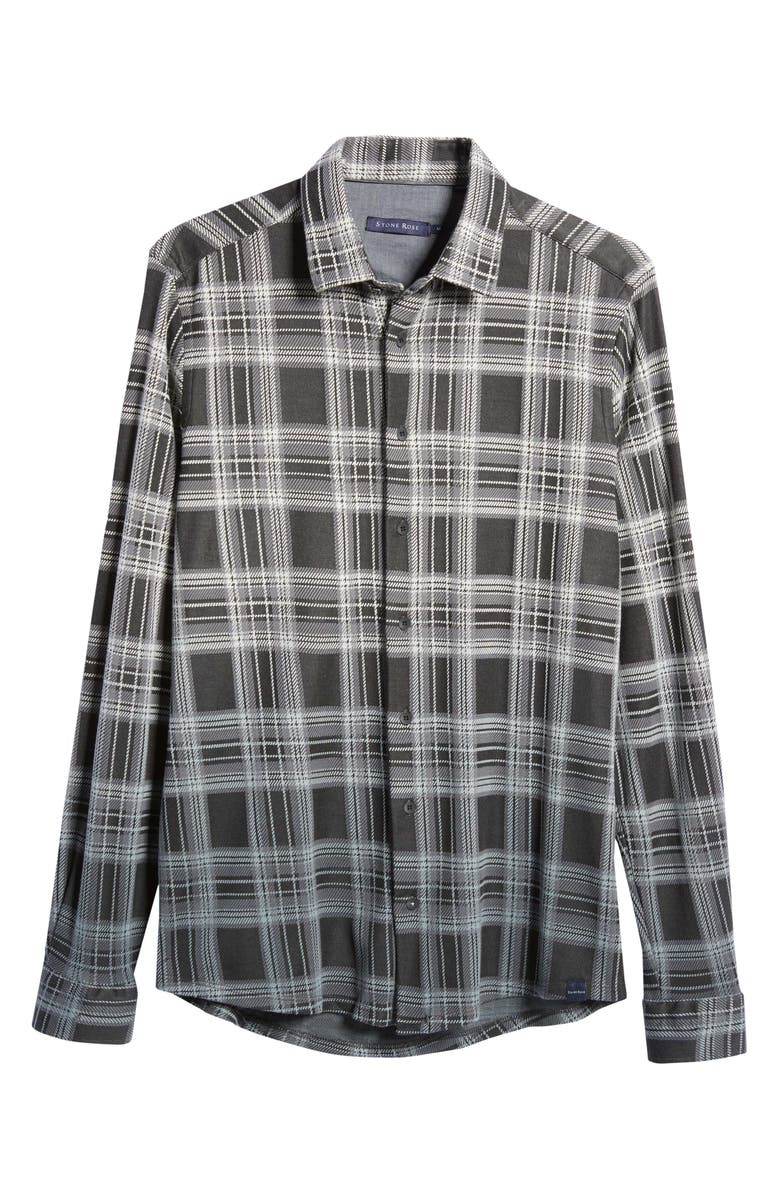 Stone Rose Plaid Dip Dye Knit Button-Up Shirt | Nordstromrack