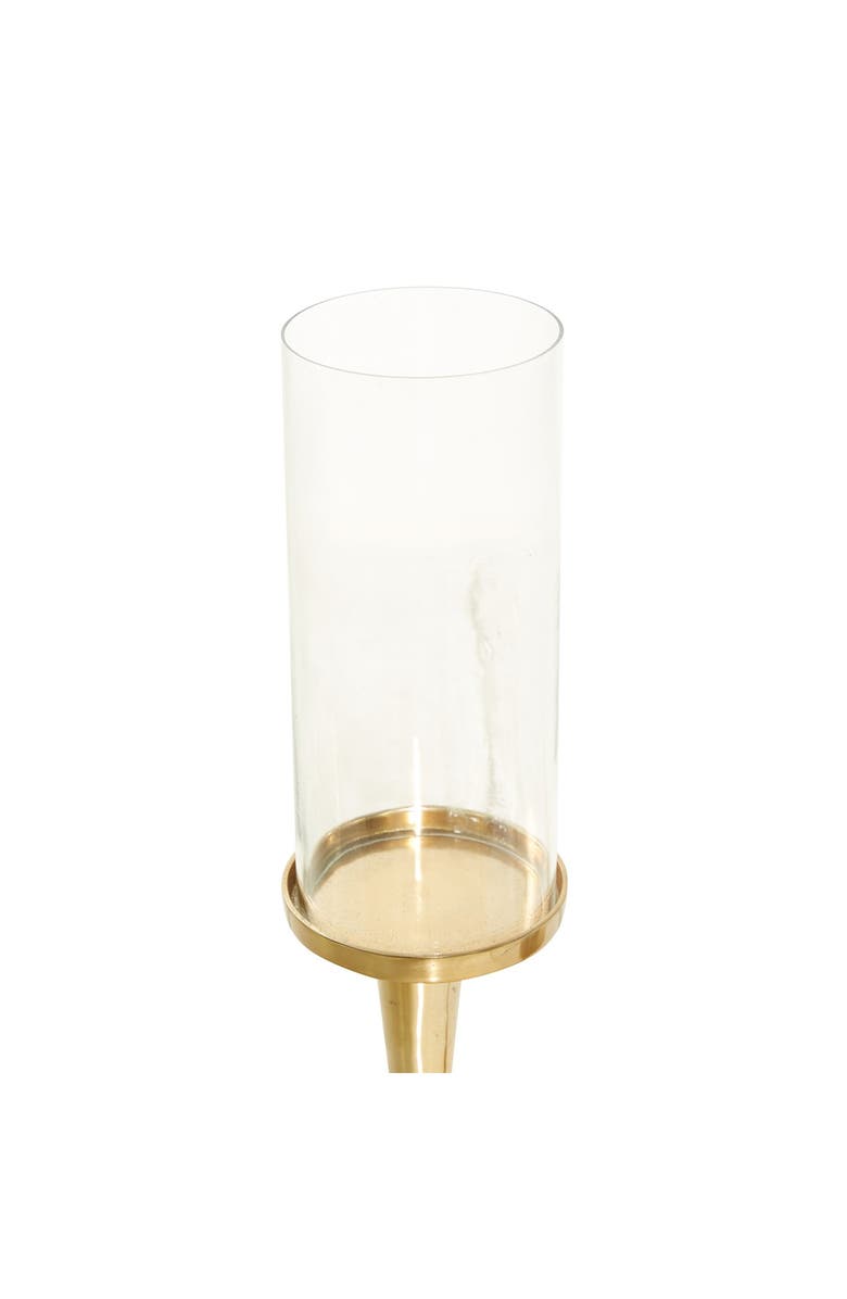 WILLOW ROW Gold Aluminum Traditional Candle Holder 2-Piece Set ...