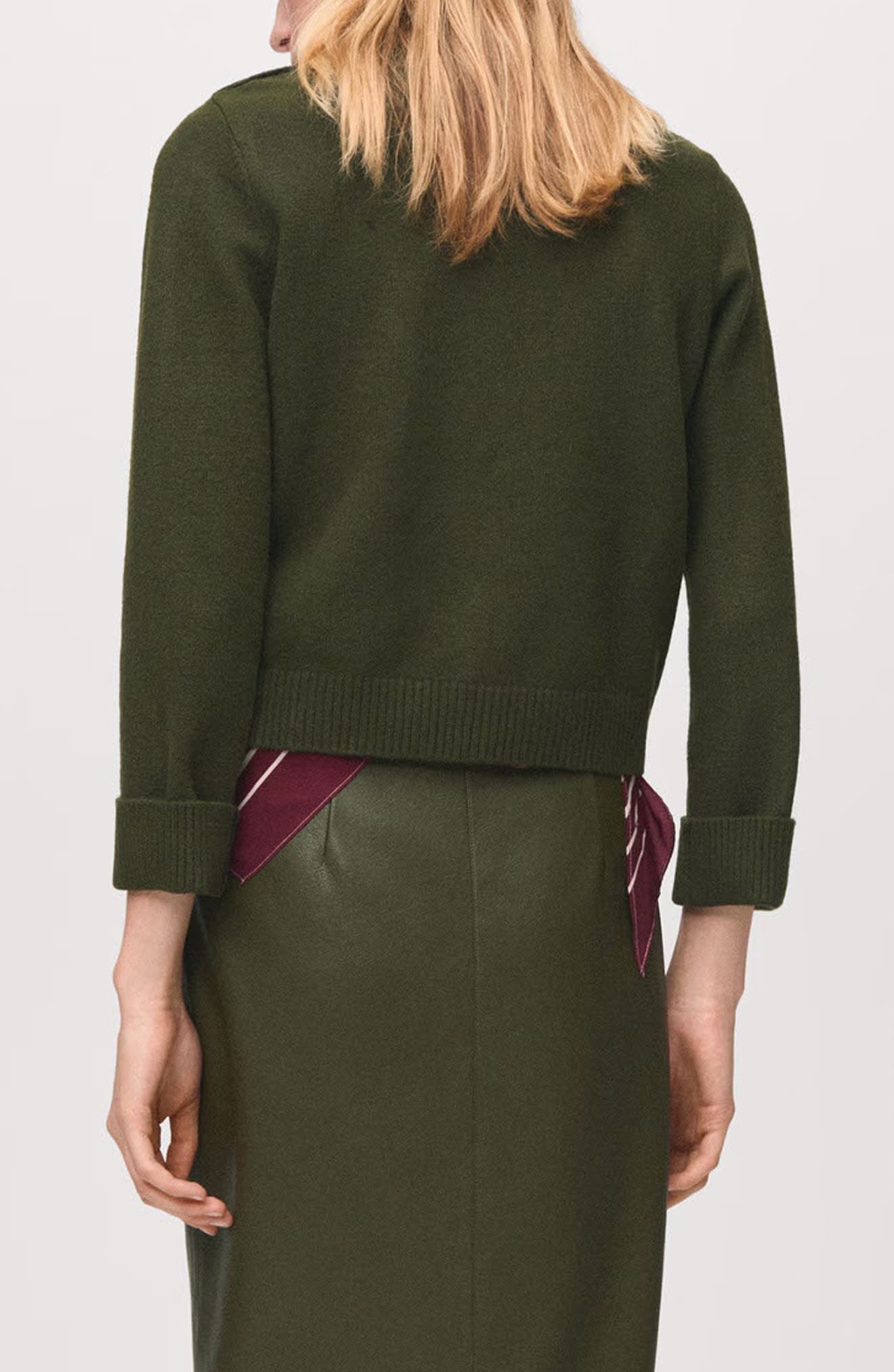MANGO Shoulder Button Mock Neck Sweater | Nordstrom
