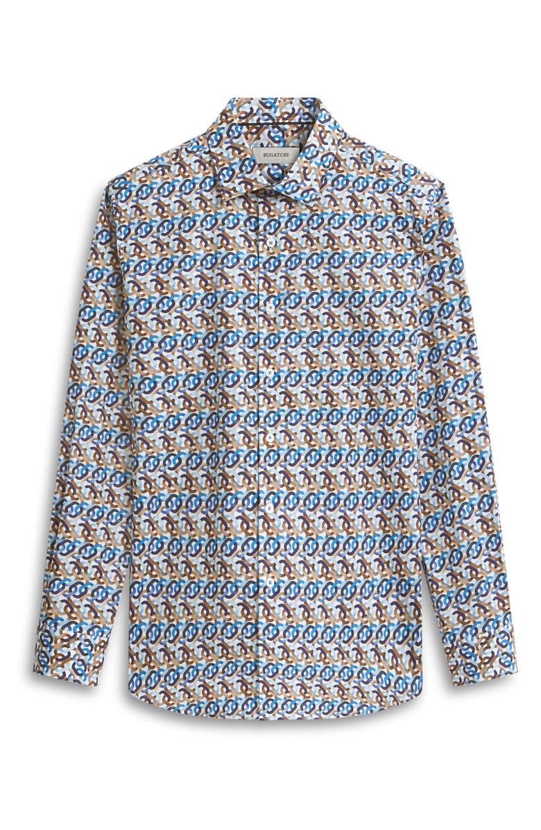 Bugatchi Julian Chain Link Print Stretch Button-Up Shirt | Nordstromrack