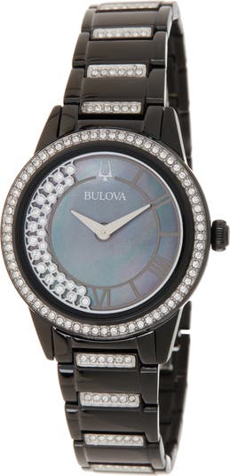 BULOVA Women's TurnStyle Swarovski Crystal Bracelet Watch, 33mm ...