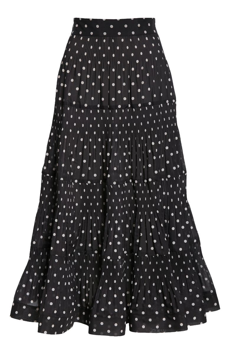 Zimmermann Dot Pleated Tiered Skirt | Nordstrom