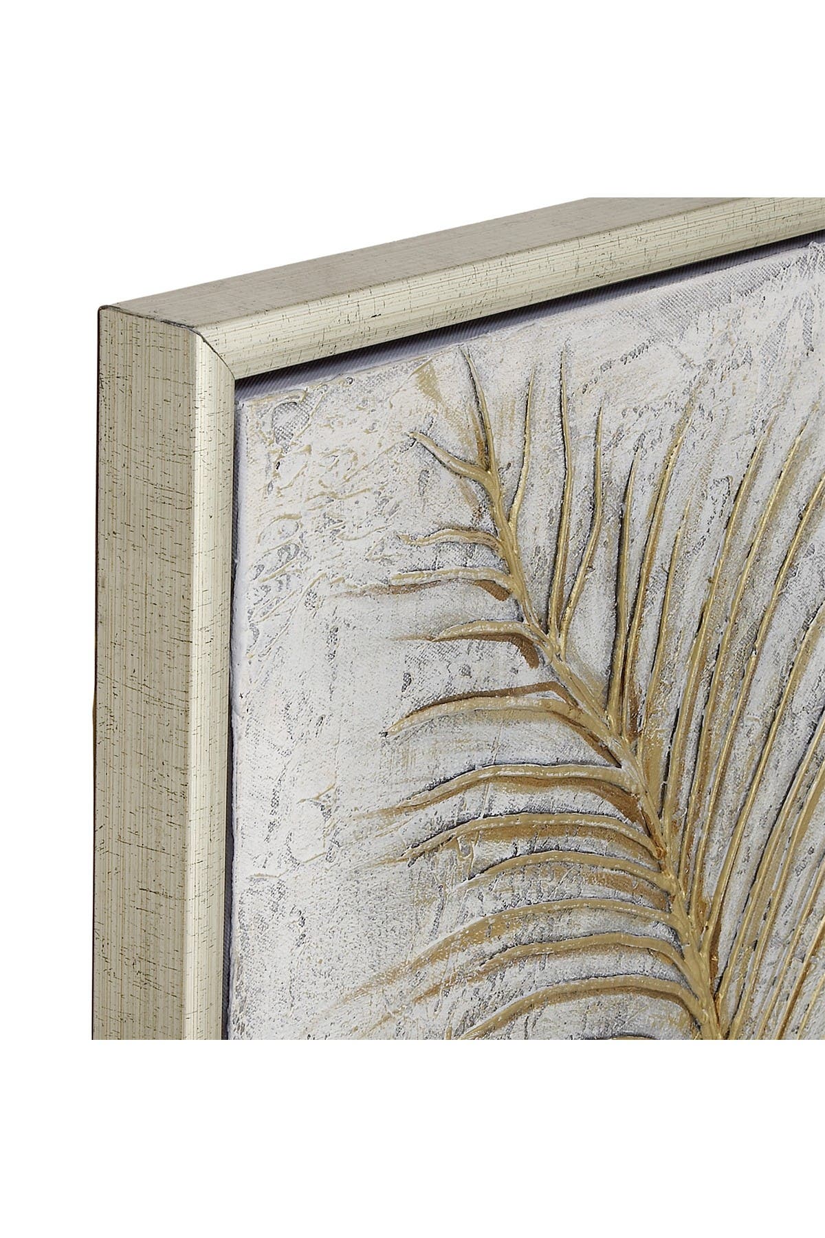 COSMO BY COSMOPOLITAN Goldtone Canvas Leaf Framed Wall Art with ...