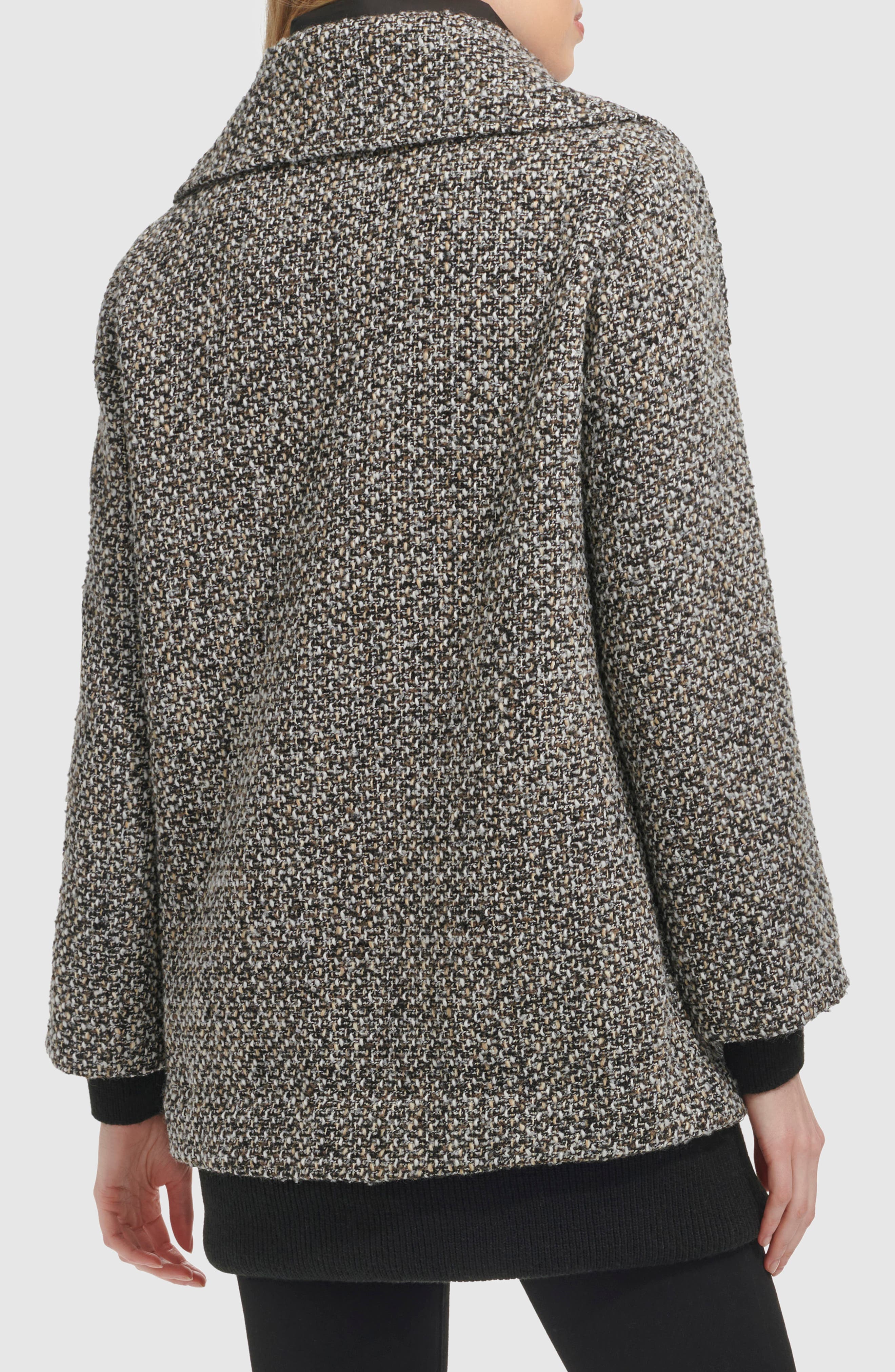 Kenneth Cole New York Wool Blend Tweed Coat with Quilted Insulated ...