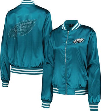CUCE Women's Cuce Midnight Green Philadelphia Eagles Rhinestone Full-Zip Varsity Jacket | Nordstrom