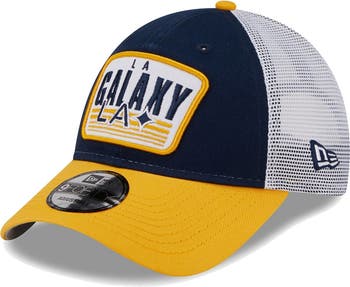New Era Men's New Era Navy/Gold LA Galaxy Patch 9FORTY Trucker Snapback ...