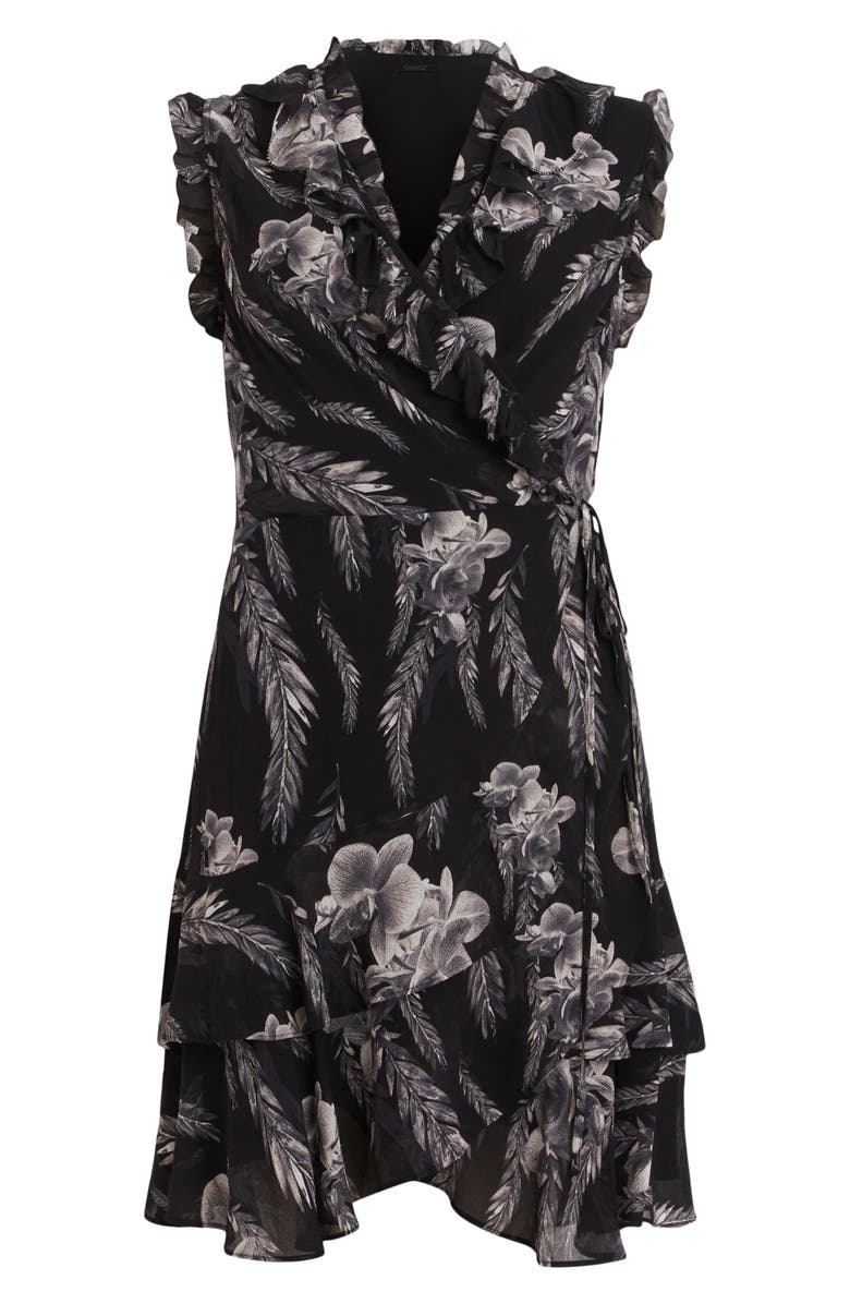 AllSaints Ari Floral Print Wrap Dress | Nordstromrack